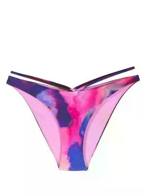Simkhai Emmalynn Watercolour-print Bikini Bottoms - Blue