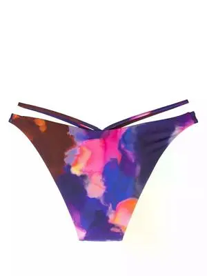 Simkhai Emmalynn Watercolour-print Bikini Bottoms - Blue