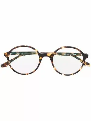 PETER AND MAY Prairie Round-frame Glasses - Brown