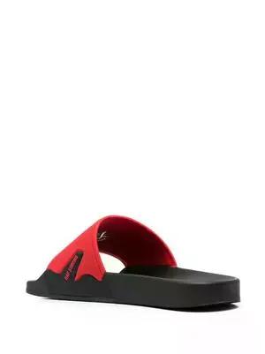 Raf Simons Embossed-logo Slides - Red