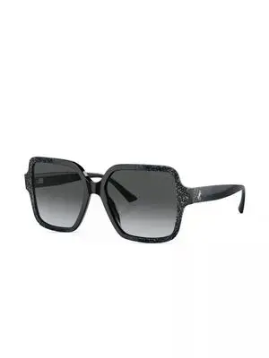 JIMMY CHOO Glitter-embellished Square-frame Sunglasses