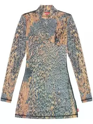 DIESEL® D-eleo Abstract-print Minidress
