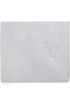 Brunello Cucinelli Logo-embroidered Beach Towel - Grey