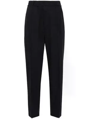 Emporio Armani Elasticated-waist Tapered-leg Trousers - Blue