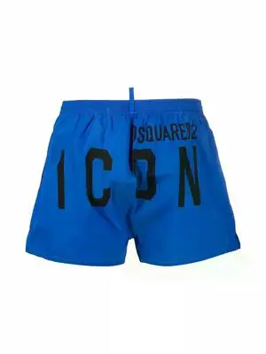 Dsquared2 Icon-print Drawstring Swim Shorts - Blue