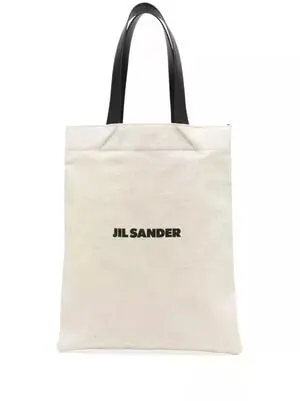 JIL SANDER Logo Print Tote Bag - Neutrals