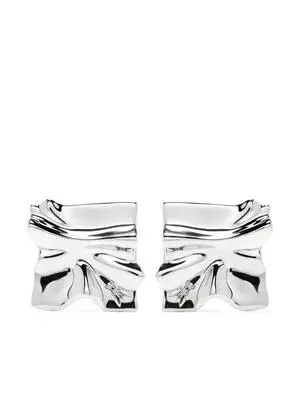 Patrizia Pepe Crinkled Clip-on Earrings - Silver