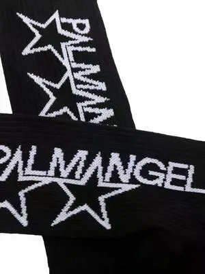 Palm Angels Intarsia-logo Socks - Black