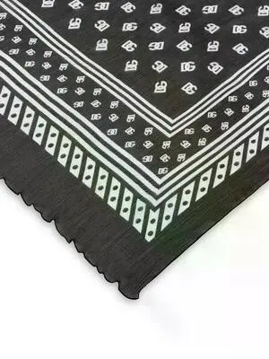 Dolce & Gabbana Dg Logo-print Silk Scarf - Black