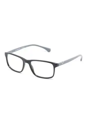 Emporio Armani Logo-plaque Rectangle-frame Glasses