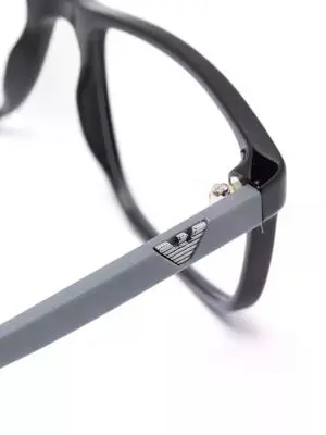 Emporio Armani Logo-plaque Rectangle-frame Glasses