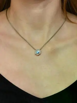 LILY GABRIELLA Hex Moonstone And Diamond Pendant Charm