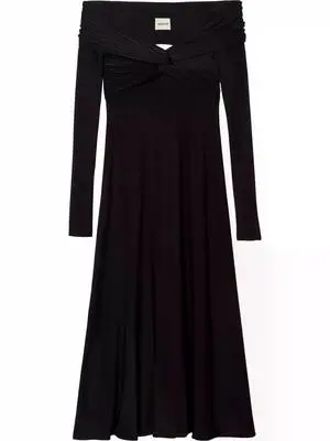 Khaite Cerna Off-shoulder Midi Dress