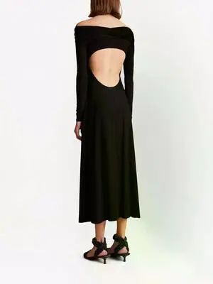 Khaite Cerna Off-shoulder Midi Dress