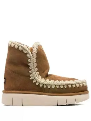 Mou Logo-patch Leather Slip-on Boots - Brown