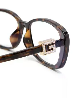 Gucci Rectangle-frame Glasses - Brown