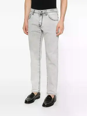 Jacob Cohen Logo-embroidered Jeans - Grey