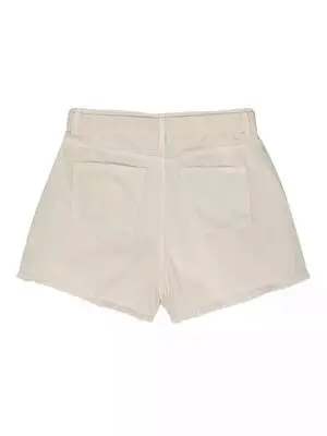 TWINSET Frayed Belted Denim Shorts - Neutrals