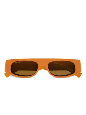 Gucci Logo-lettering Sunglasses - Orange