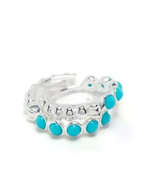 DOWER & HALL Medium Turquoise Huggie Hoops