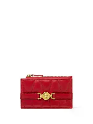 Versace Medusa '95 Quilted Zip-up Card Holder - Red