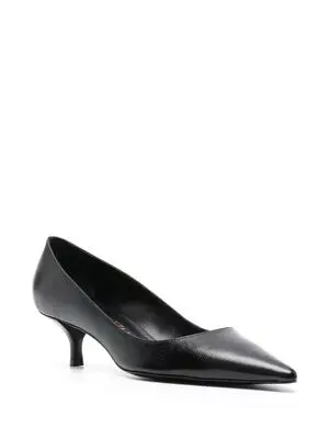 STUART WEITZMAN Kitten Slip-on Leather Pumps