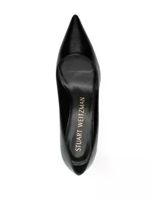 STUART WEITZMAN Kitten Slip-on Leather Pumps