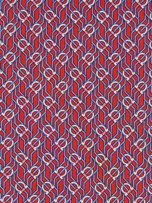 FERRAGAMO Silk Graphic Print Neck Tie - Red