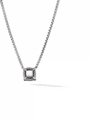 David Yurman Sterling Petite Chatelaine Topaz And Diamond Necklace
