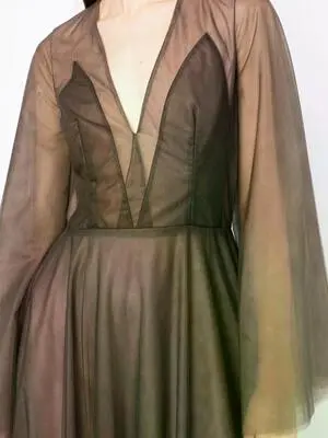Costarellos Sheer-panel Evening Gown