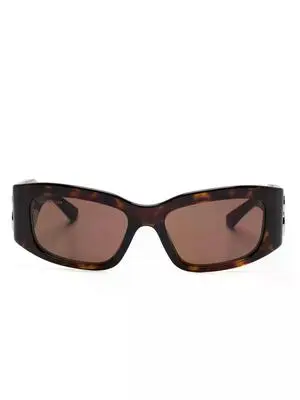 Balenciaga Rectangle-frame Sunglasses - Brown