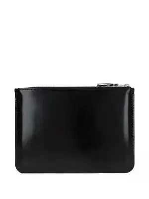 Comme Des Garçons Logo-debossed Leather Clutch Bag - Black