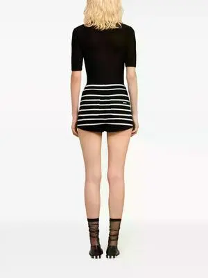 AMI Paris Striped Knitted Mini Shorts