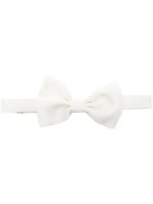 Tagliatore Satin Bow Tie With Clasp Fastening - Neutrals