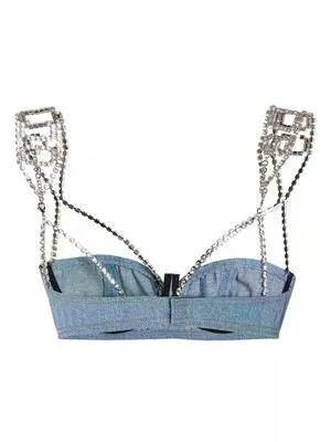 Gcds Chocker Denim Bra - Blue