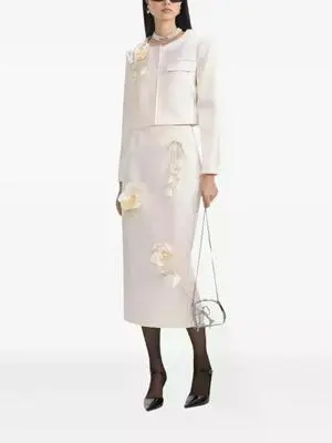 SELF-PORTRAIT Floral-appliqué Skirt