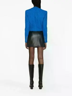 Balmain Double-breasted Cropped Tweed Jacket