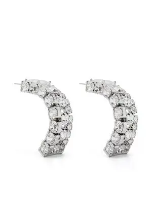 Patrizia Pepe Crystal-embellished Hoop Earrings