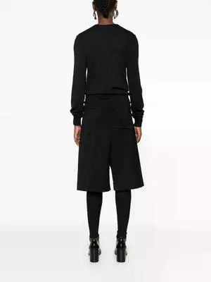 LEMAIRE Fine Knit Crew Neck Sweater With Asymmetric Detailing - Grey