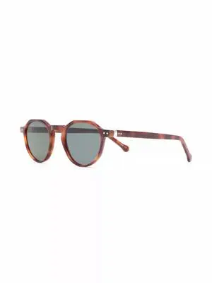 LESCA Icon Round-frame Sunglasses - Brown