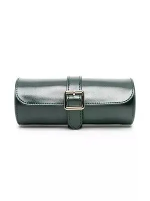 Wolf Crocodile-embossed Three-watch Box - Green