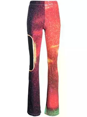 MAISON MARGIELA Abstract-pattern Print Flared Trousers