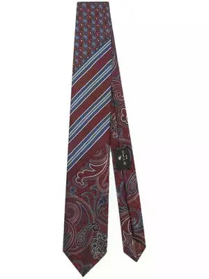 Etro Jacquard Silk Tie - Red