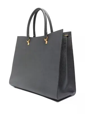 Thom Browne Pebble Grain Leather Tote Bag - Grey