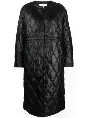 GANNI Diamond-quilted Zip-up Raincoat