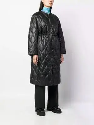 GANNI Diamond-quilted Zip-up Raincoat