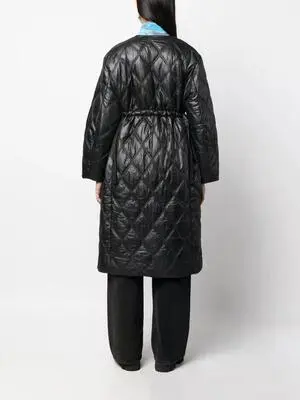 GANNI Diamond-quilted Zip-up Raincoat