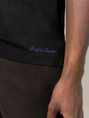 Ralph Lauren Purple Label Script Logo-embroidered Cotton T-shirt - Black