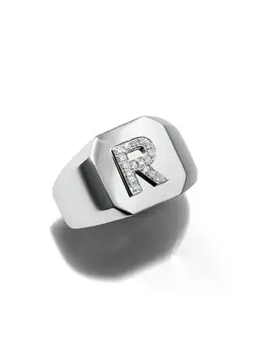 Shay 18k White Gold Diamond Initial Ring