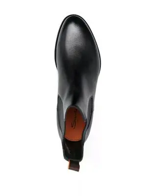 Santoni Leather Chelsea Boots